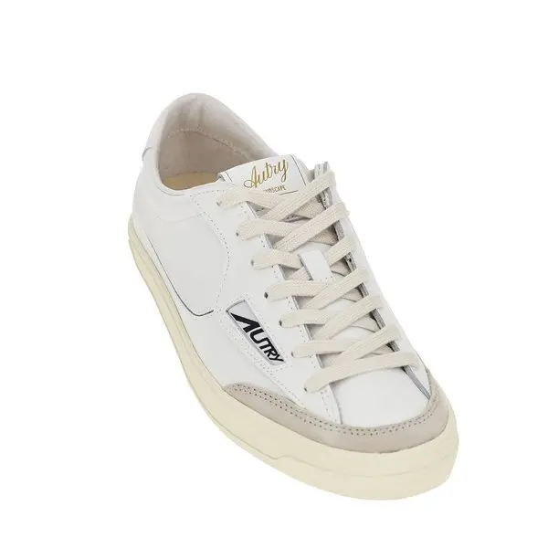 AUTRY Windscape Low Leather Sneakers With Suede And Logo Detailing - White