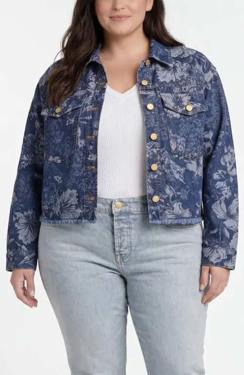 LIVERPOOL Floral Jacquard Denim Trucker Jacket