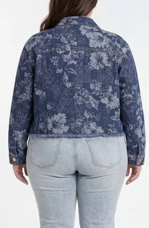 LIVERPOOL Floral Jacquard Denim Trucker Jacket