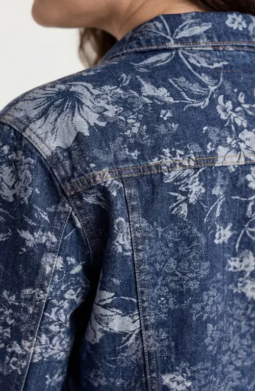LIVERPOOL Floral Jacquard Denim Trucker Jacket