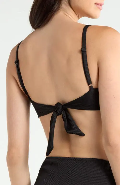 Sanctuary Ribbed Ring Detail Bikini Top