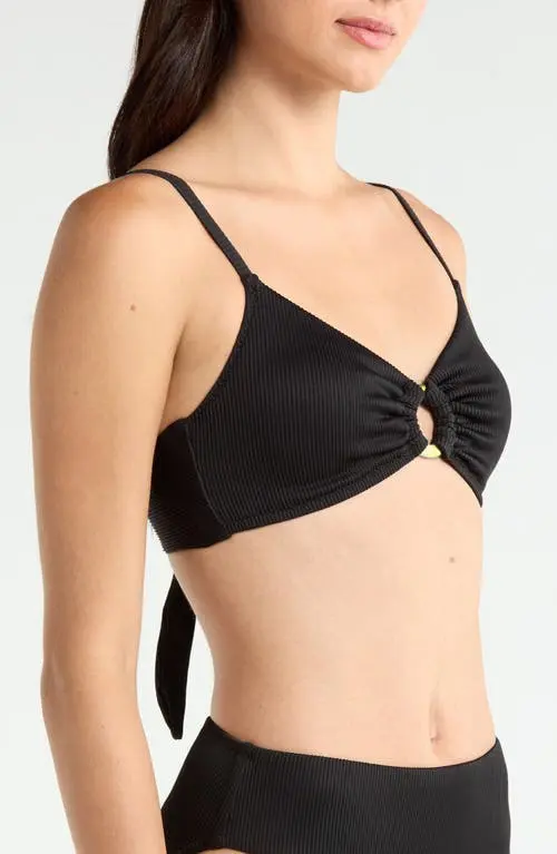 Sanctuary Ribbed Ring Detail Bikini Top