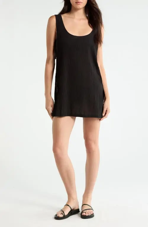 Sanctuary Side Tie A-line Cover-up Dress - Black