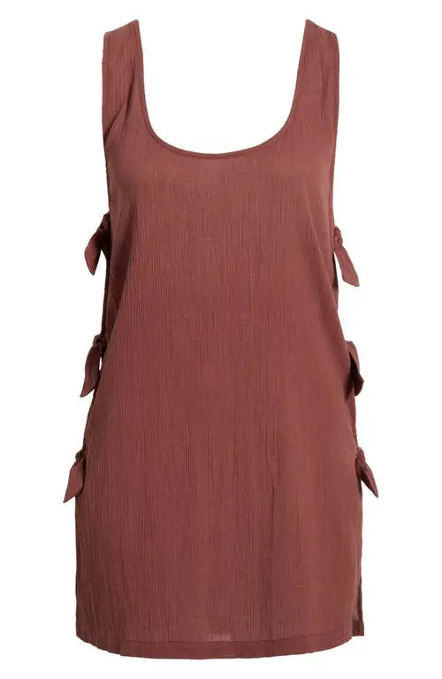 Sanctuary Side Tie A-line Cover-up Dress - Mocha