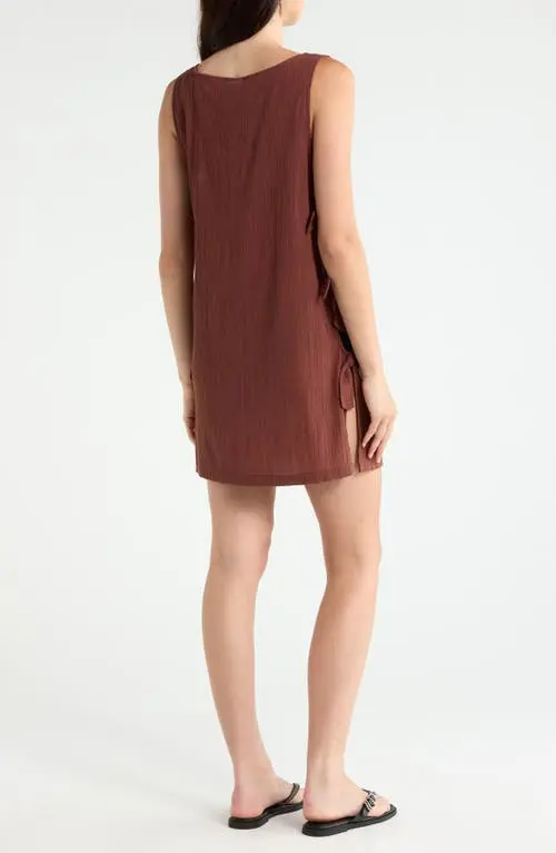 Sanctuary Side Tie A-line Cover-up Dress - Mocha