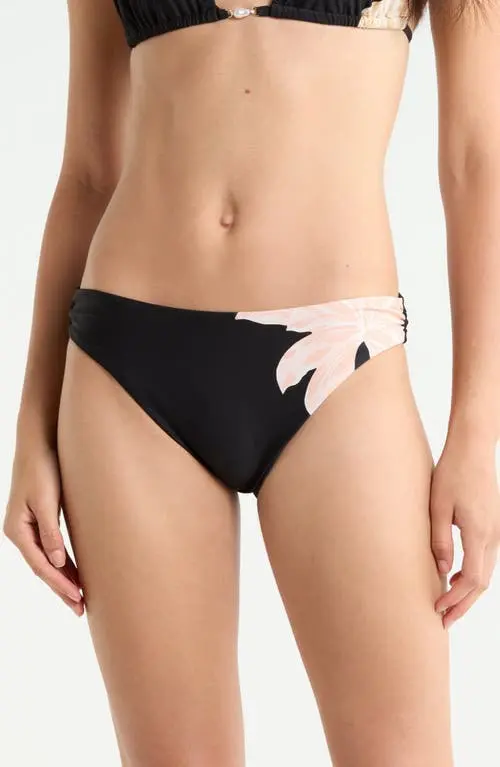 Sanctuary Side Shirred Hipster Bikini Bottoms - Black