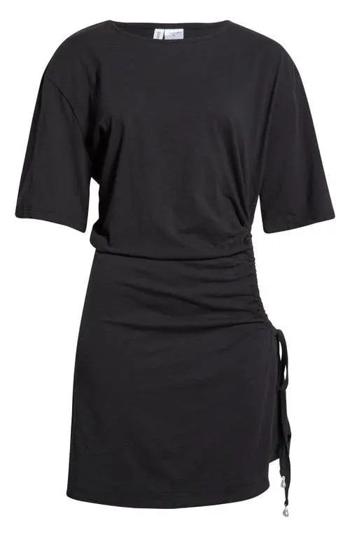 Sanctuary Shirred Side Cover-up Shirt Dress - Black