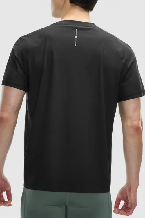 PELOTON Run Interlock Stride Short Sleeve T-shirt - Black