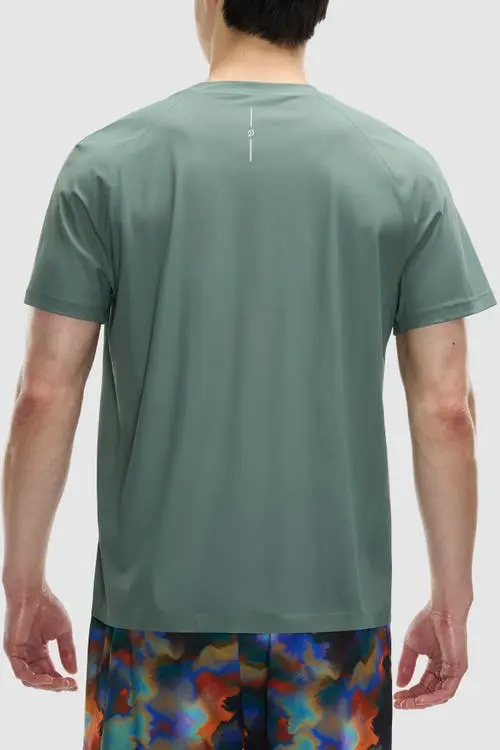 PELOTON Run Interlock Stride Short Sleeve - Soft Olive