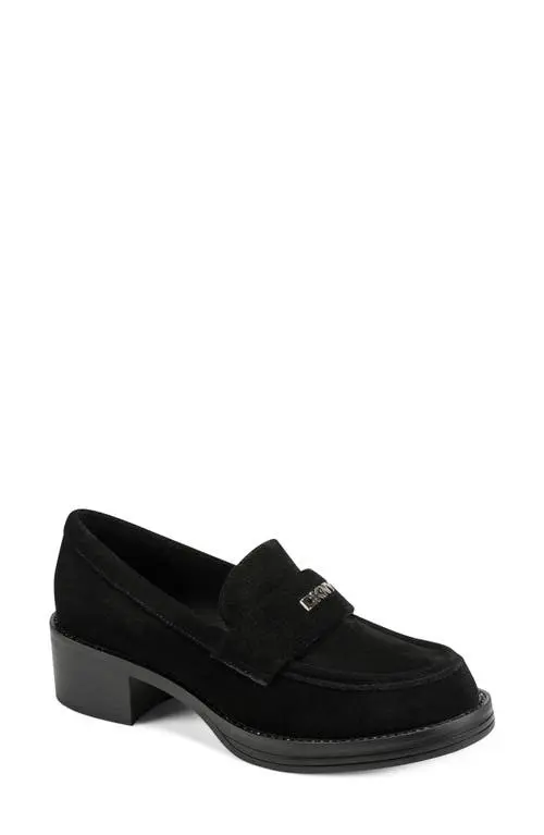 Dkny Platform Loafers With Crystal Embellishments - Black
