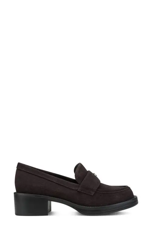 Dkny Platform Loafers With Crystal Embellishments - Brown