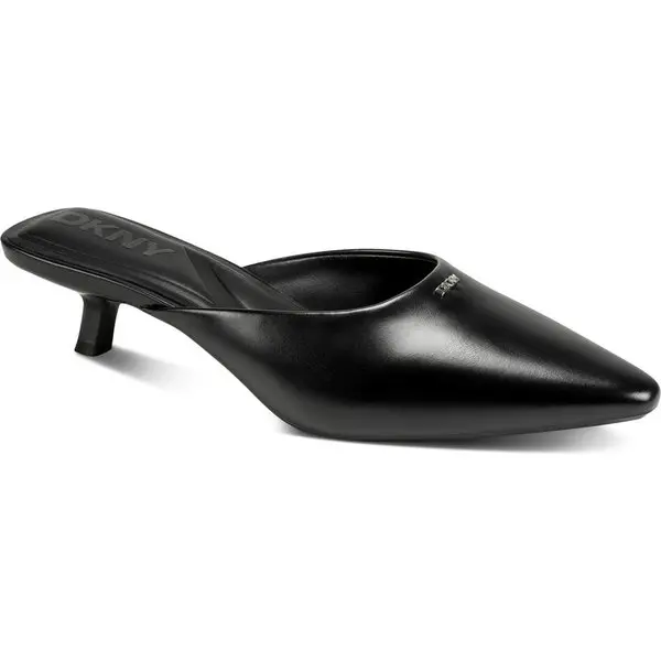 Dkny Nabil Pointed Toe Kitten Heel Mule - Black