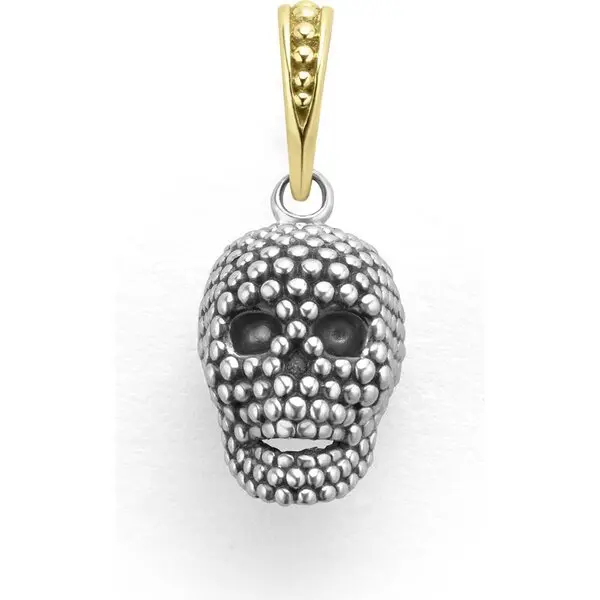 Lagos Sterling Silver Caviar Skull Pendant - Two-tone