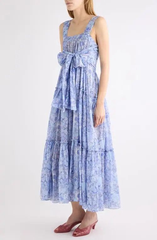 Chloé Floral Tiered Cotton Voile Maxi Dress