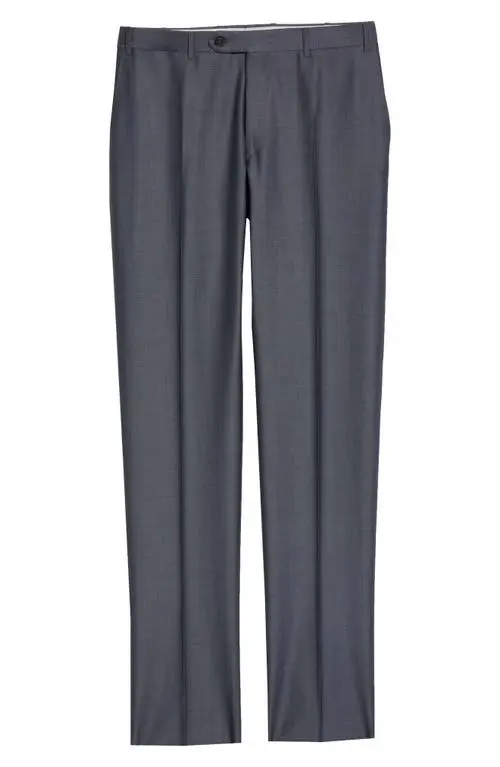 Canali Classic Fit Flat Front Wool & Mohair Dress Pants