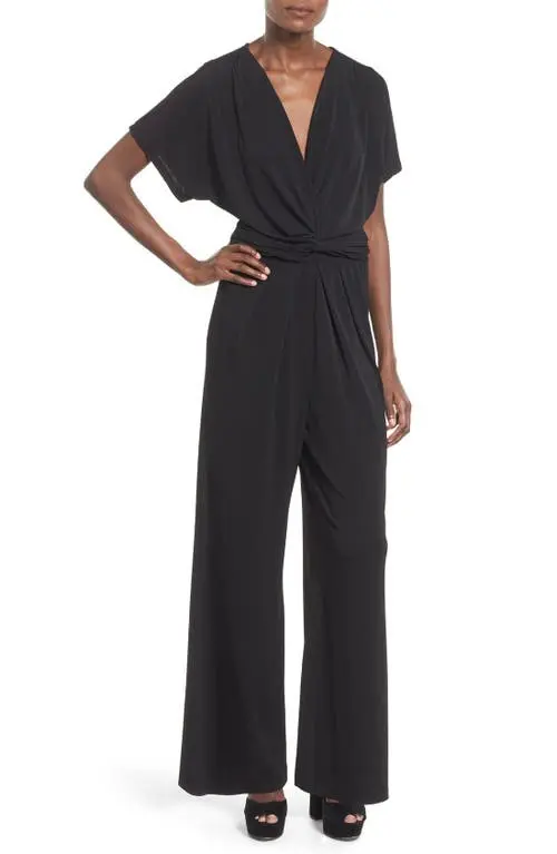 Astr The Label Twist Front Jumpsuit - Black