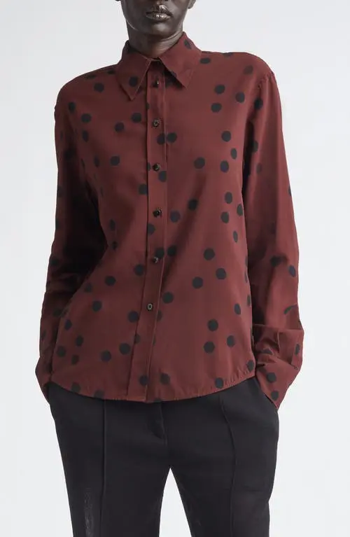 Proenza Schouler Paz Dot Print Button-up Shirt