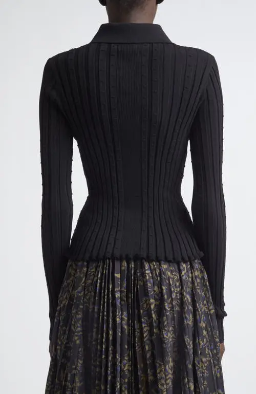 Proenza Schouler Monet Fine Bobble Knit Long Sleeve Top