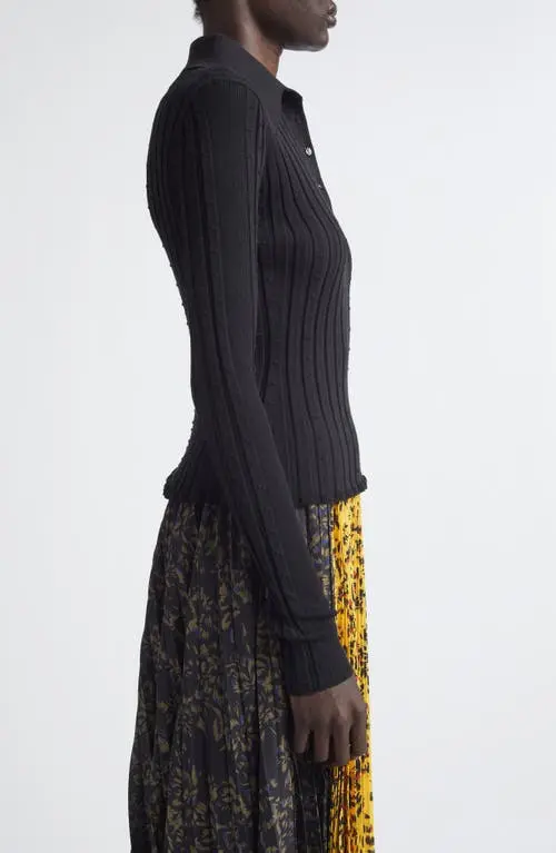 Proenza Schouler Monet Fine Bobble Knit Long Sleeve Top