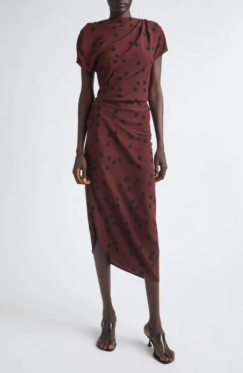 Proenza Schouler Polka Dot Asymmetric Midi Dress