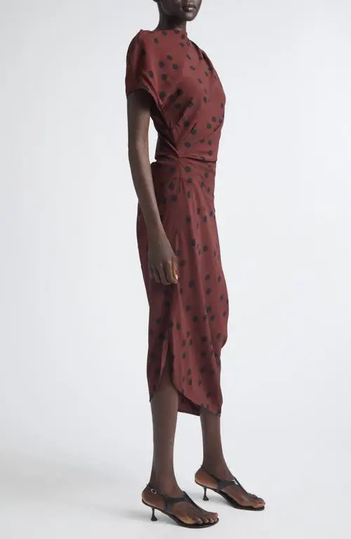 Proenza Schouler Polka Dot Asymmetric Midi Dress