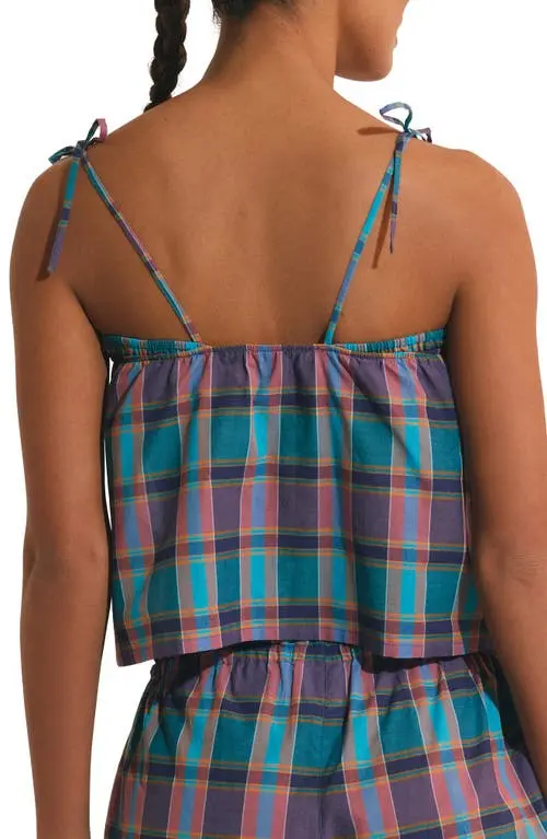 ETAM Vagabonde Plaid Cotton Pajama Camisole - Blue