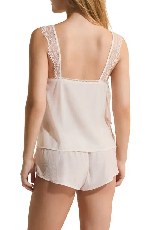ETAM Poudree Swiss Dot Lace Trim Camisole - Ecru