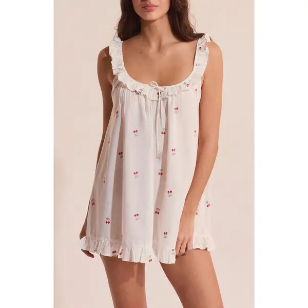 ETAM Riviere Cherry Print Cotton Nightgown