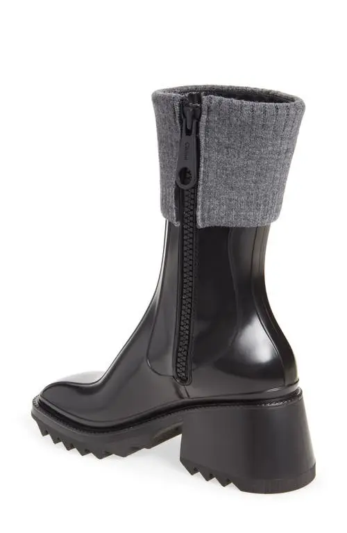 Chloé Betty Rib Cuff Waterproof Rain Boot