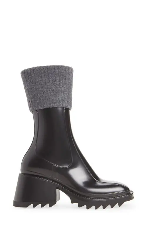 Chloé Betty Rib Cuff Waterproof Rain Boot
