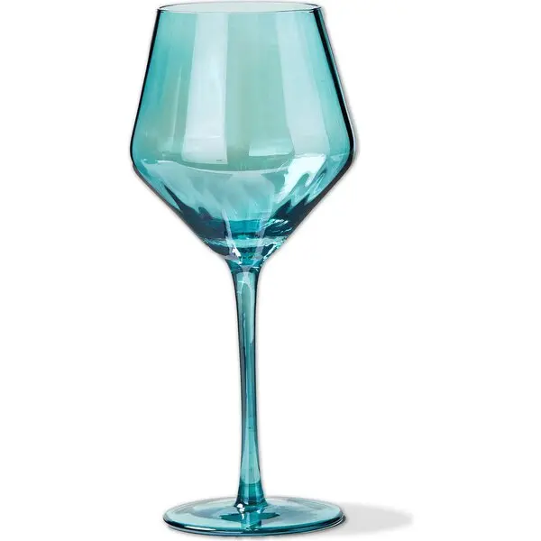 TAG Chelsea Iridescent Aqua Wine Glass Hand Wash Only - Blue
