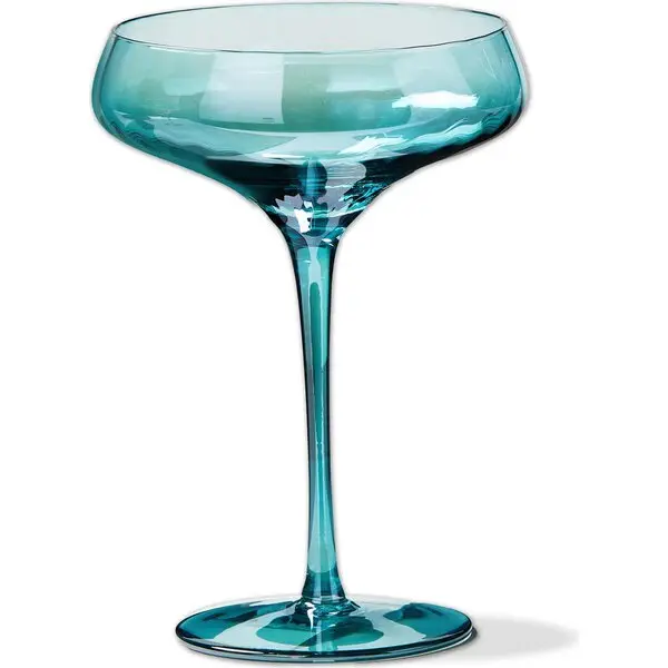 TAG Chelsea Iridescent Coupe Glass Aqua Wine Glasses - Blue
