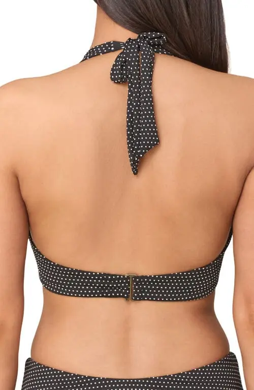 ANDIE The Majorca Halter Bikini Top - Black Dot