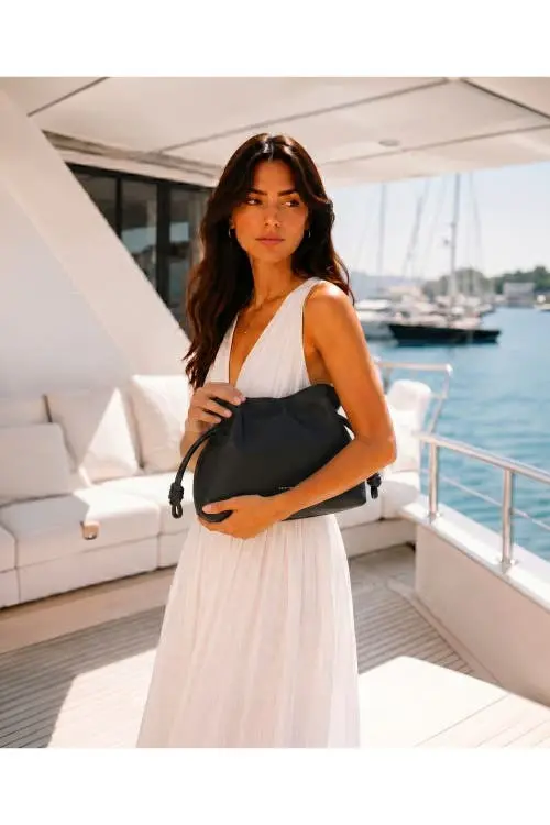 ESIN AKAN Midi Emma Convertible Tote - Black