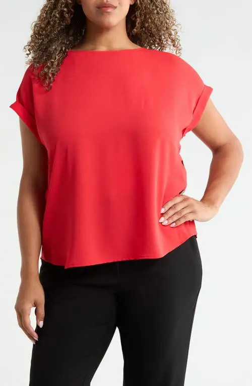 Jones New York Side Button Detail Top - Rouge