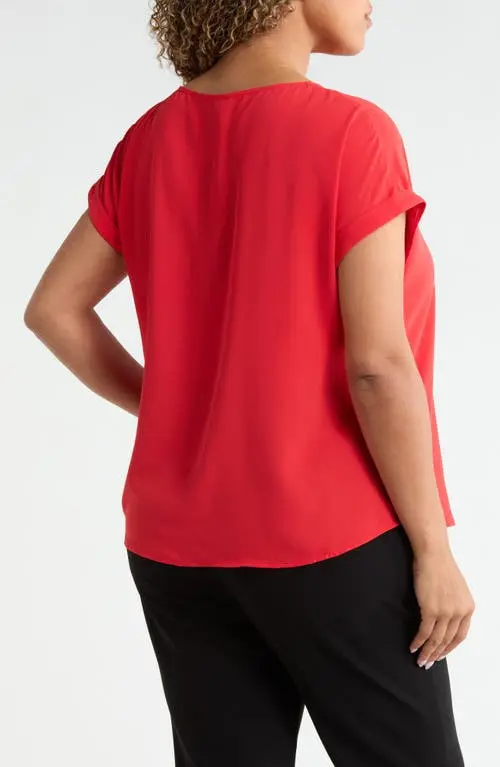 Jones New York Side Button Detail Top - Rouge
