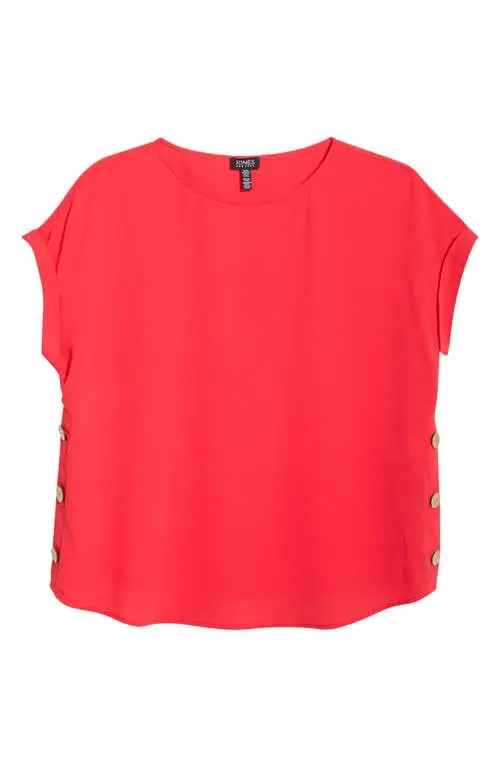 Jones New York Side Button Detail Top - Rouge