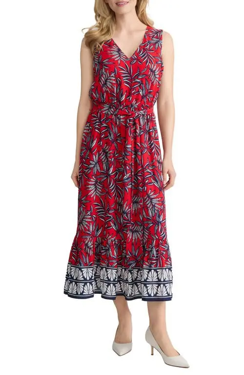 Jones New York Sleeveless V-neck Printed Maxi Dress - Rogue Multi
