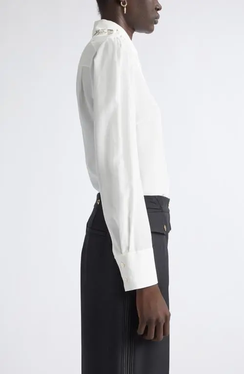 Alexander McQueen Embellished Collar Silk Shirt
