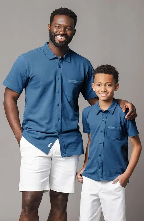 HOPE & HENRY Organic Pique Short Sleeve Shirt