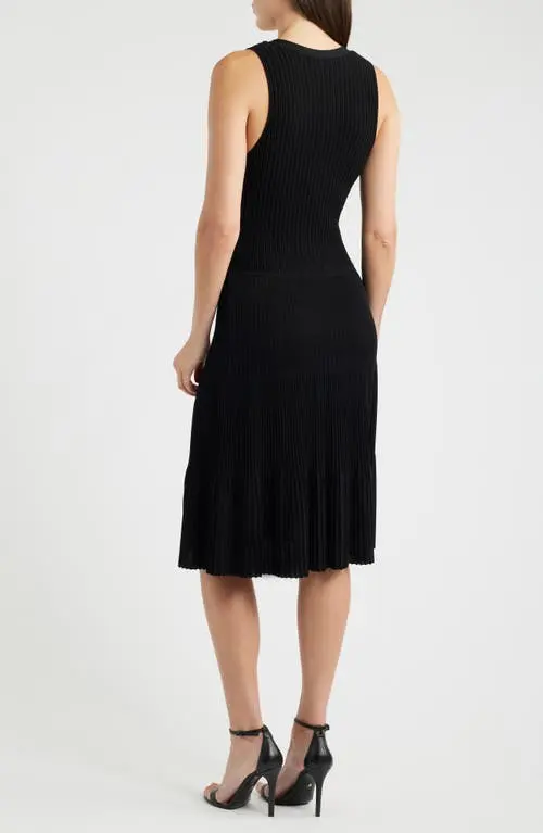 Kobi Halperin Tessa Sleeveless Ribbed V-neck Button-up Midi Sweater Dress