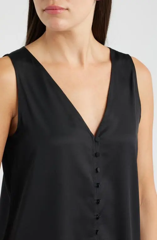 Kobi Halperin Colette Silk Blend V-neck Sleeveless Button-up Top - Black