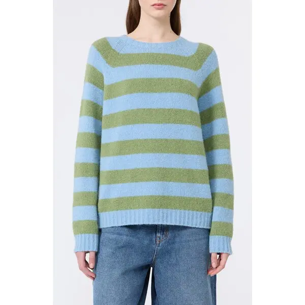Max Mara Hiacchi Stripe Crewneck Sweater - Light Blue