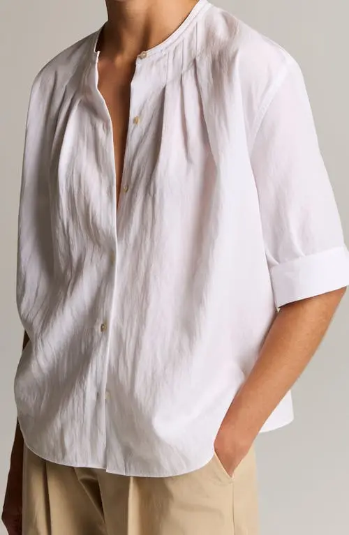 Vince Pleated Front-button Top