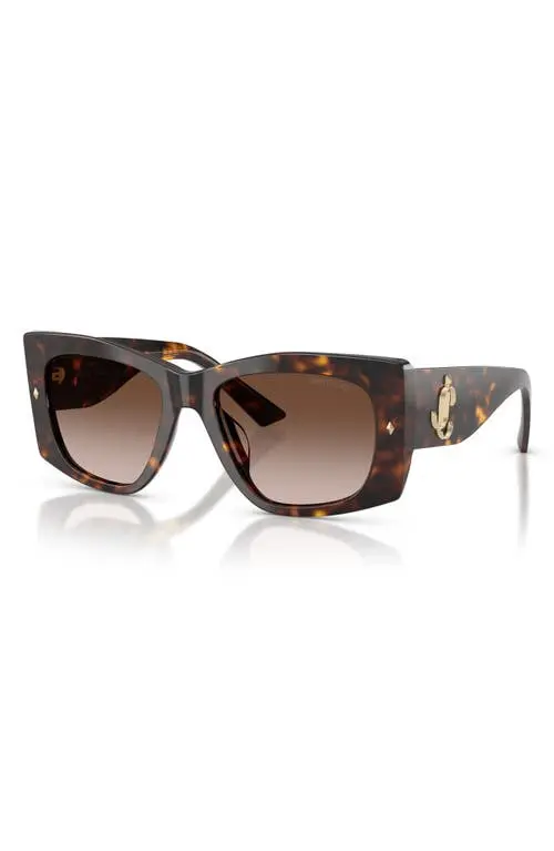 JIMMY CHOO 54mm Butterfly Sunglasses - Havana/brown Gradient