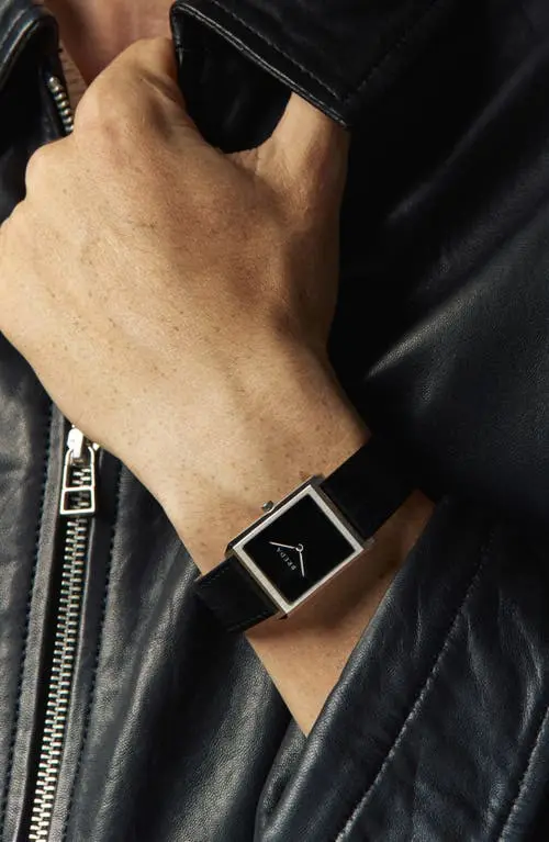 BREDA Virgil Leather Strap Tank Watch
