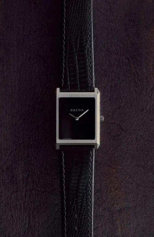 BREDA Virgil Leather Strap Tank Watch