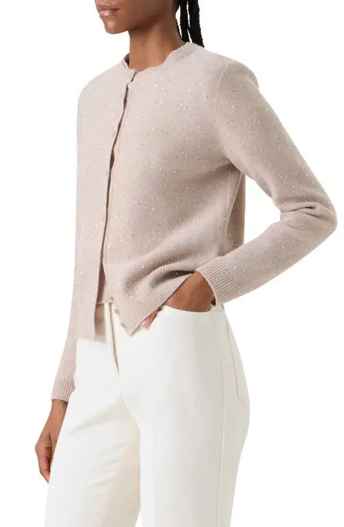 Akris Sequin Virgin Wool & Cashmere Blend Cardigan