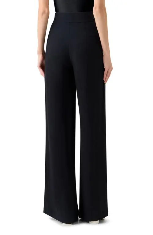 Akris Fellia Silk Georgette Wide Leg Pants - Black