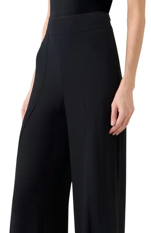 Akris Fellia Silk Georgette Wide Leg Pants - Black